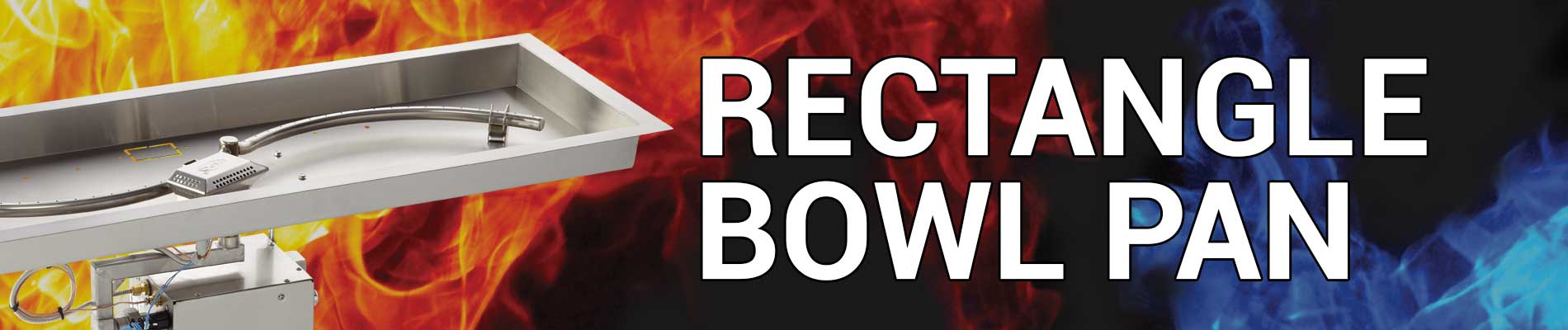 36X14" Rectangle Pan S-Burner Fire Pit Insert – ON/OFF - Electronic ...